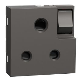Buy Switched socket, Miluz ZeTa, 250V, 6A, 2P+E with shutter, Warm Grey